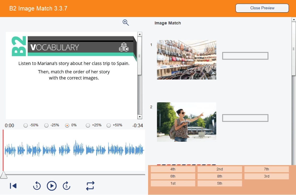 ESL activities possible in the SmartClass Teaching Platform